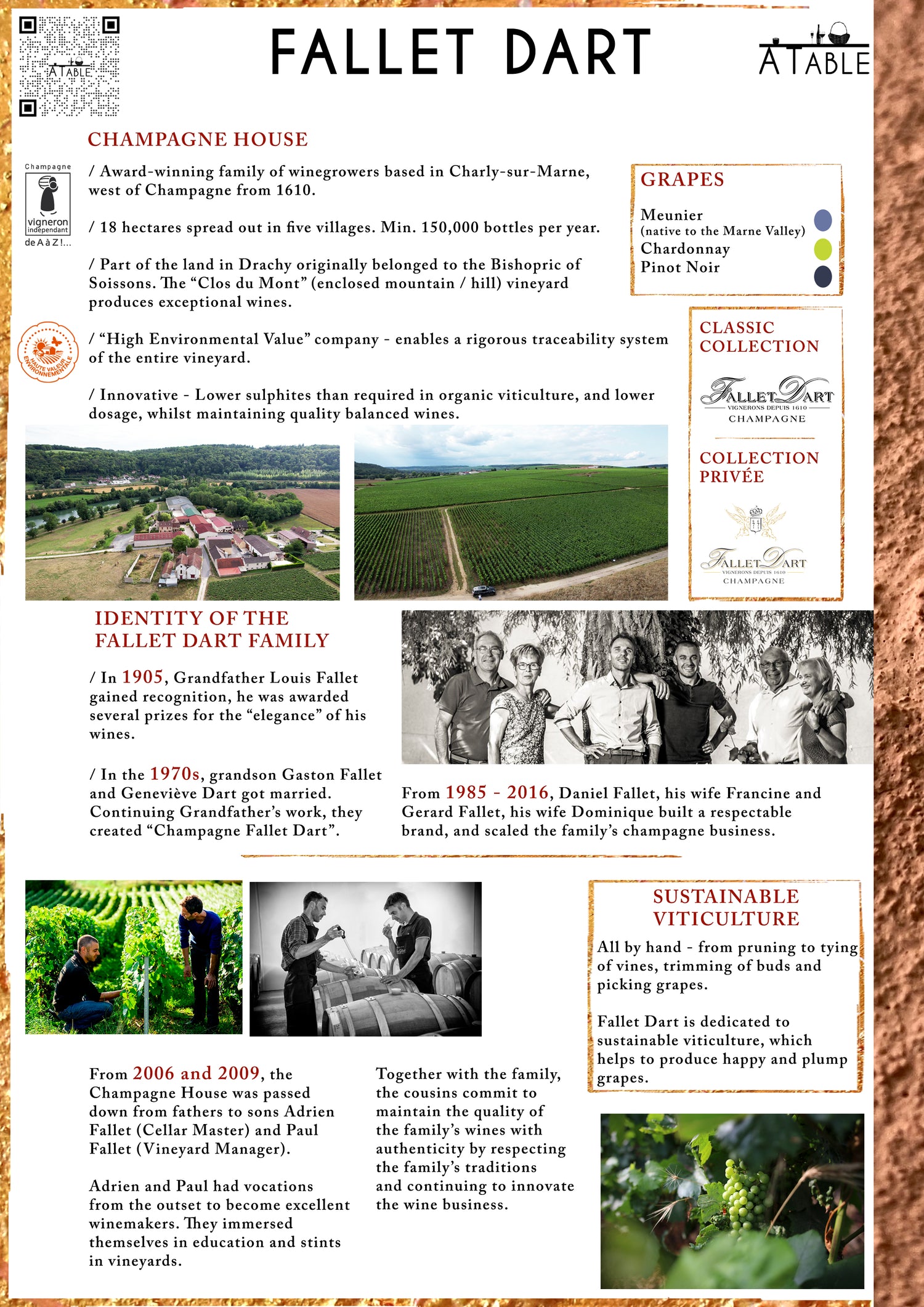 Champagne Fallet Dart | Partner of A Table – ATable.app